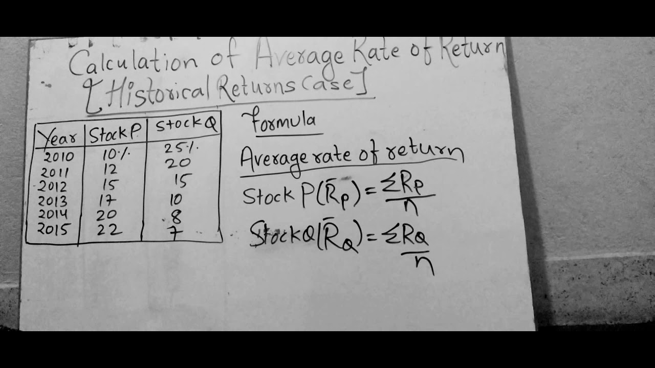 Calculation of Average Rate of Return / Expected Rate of Return ...