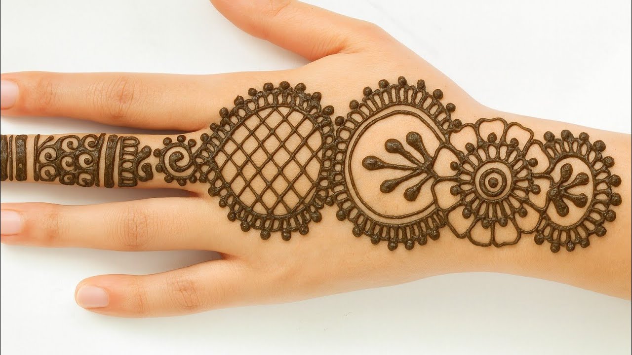 New simple Arabic Mehndi design ।Back hand side Mehndi design। Very ...