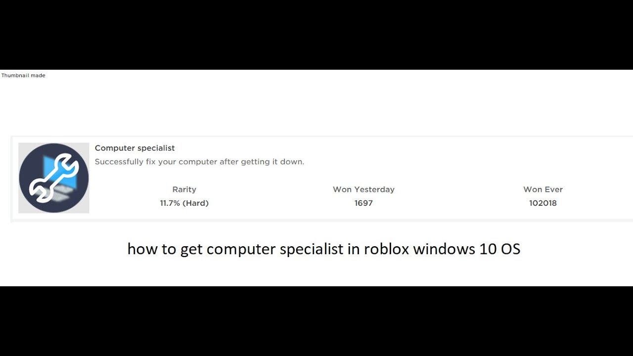 how to get computer specialist in roblox windows 10 OS - YouTube