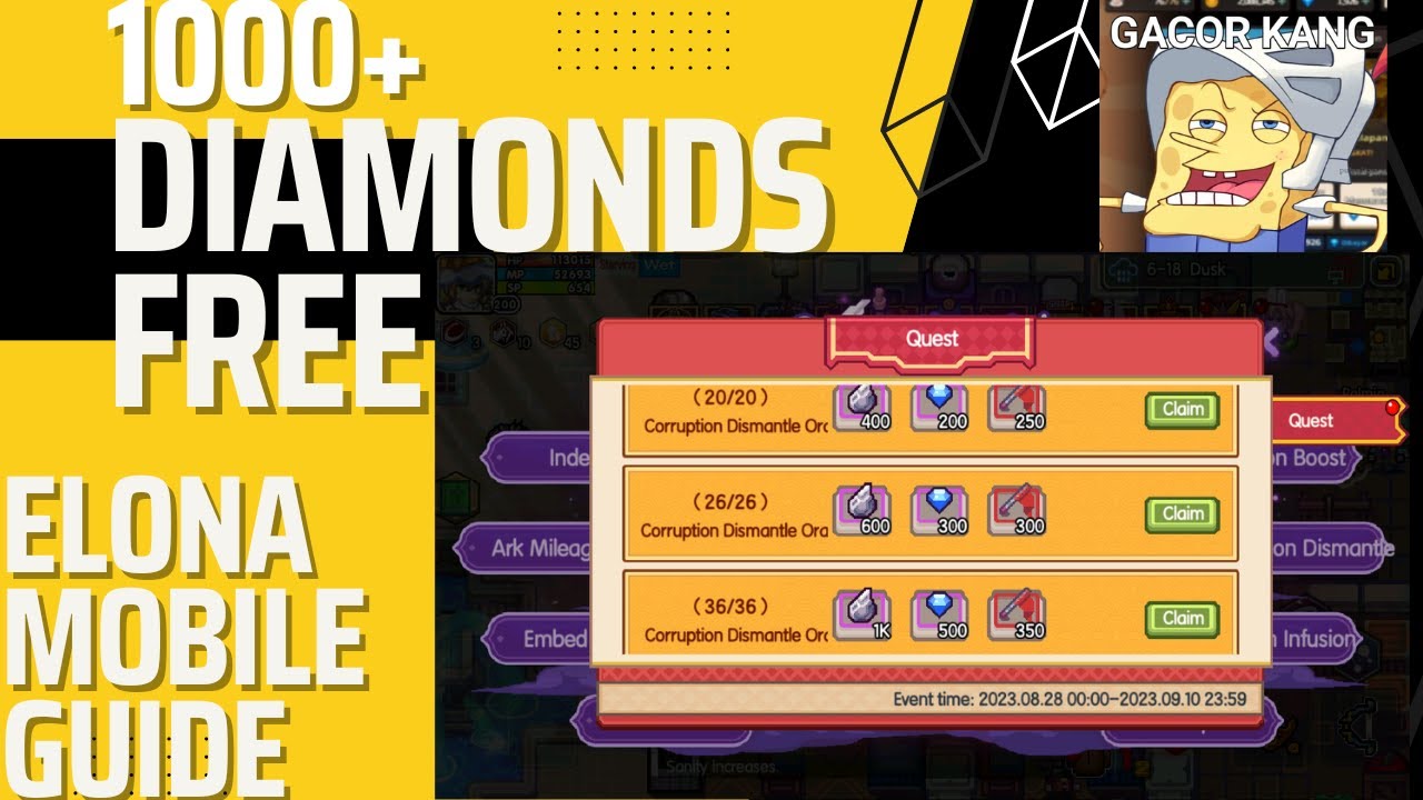 Elona Mobile Tips : quickly claim this free diamonds and raw crystal ...