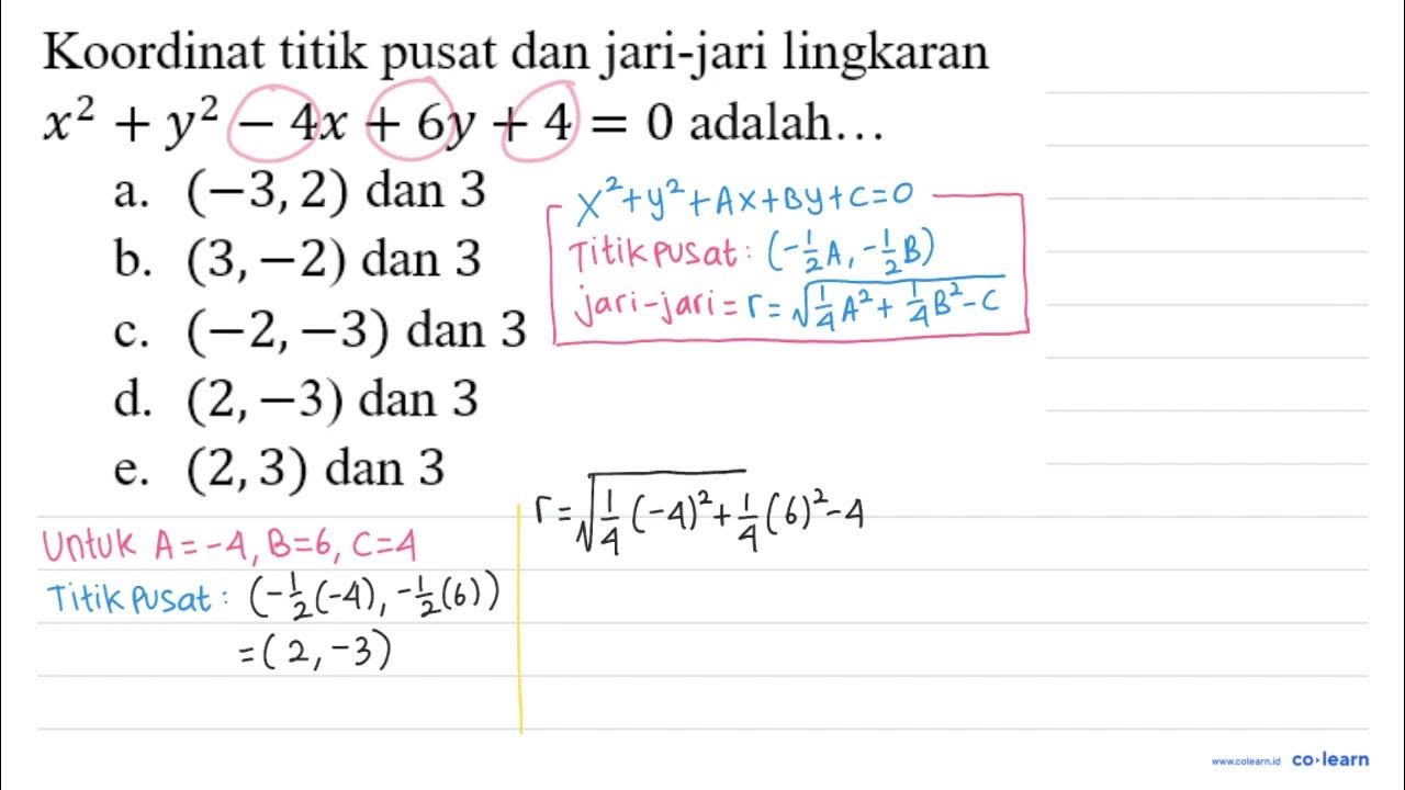 Koordinat Titik Pusat Dan Jari jari Lingkaran X 2 Y 2 4x 6y 4 koordinat-titik-pusat-dan-jari-jari-lingkaran-x-2-y-2-4x-6y-4