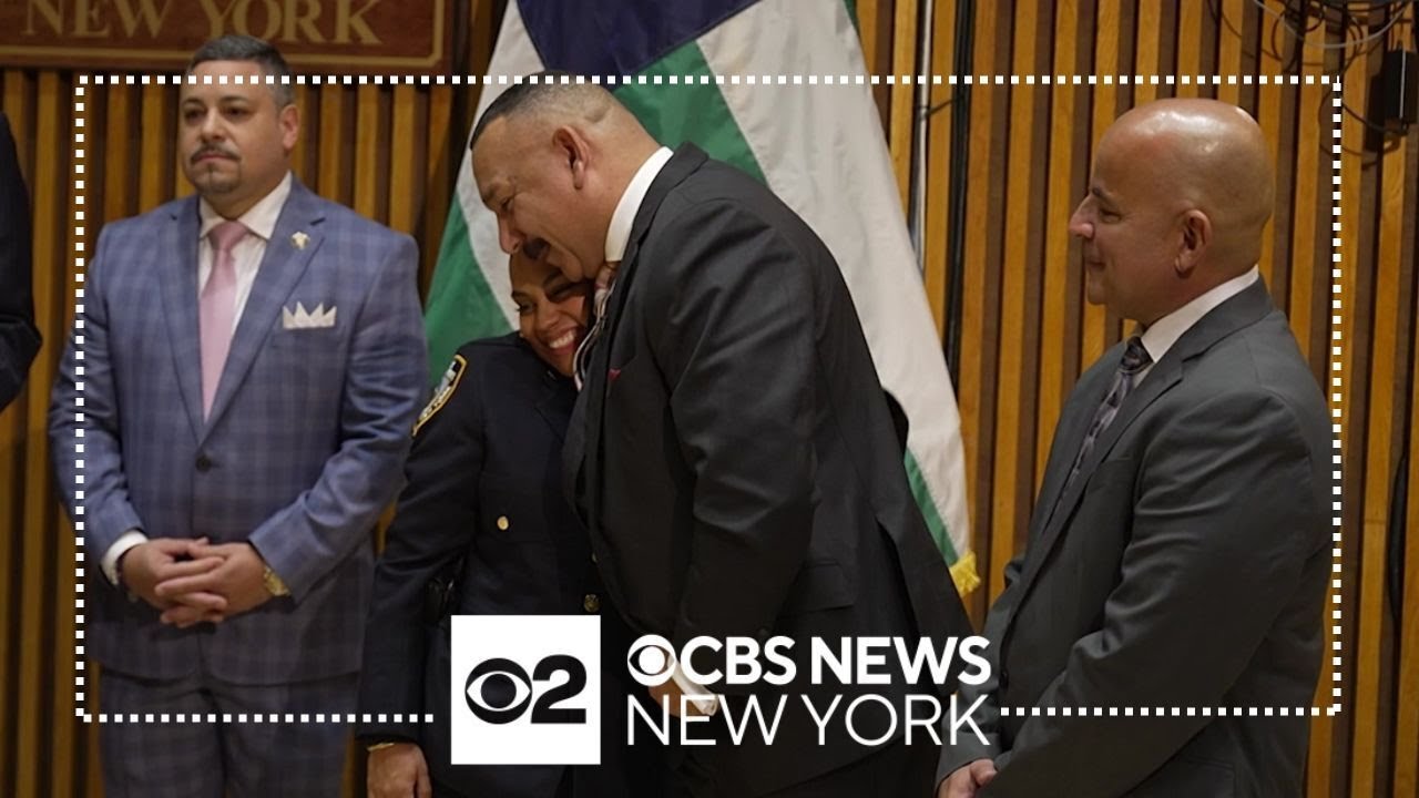 NYPD officer reunites with former detectives who saved her life - YouTube