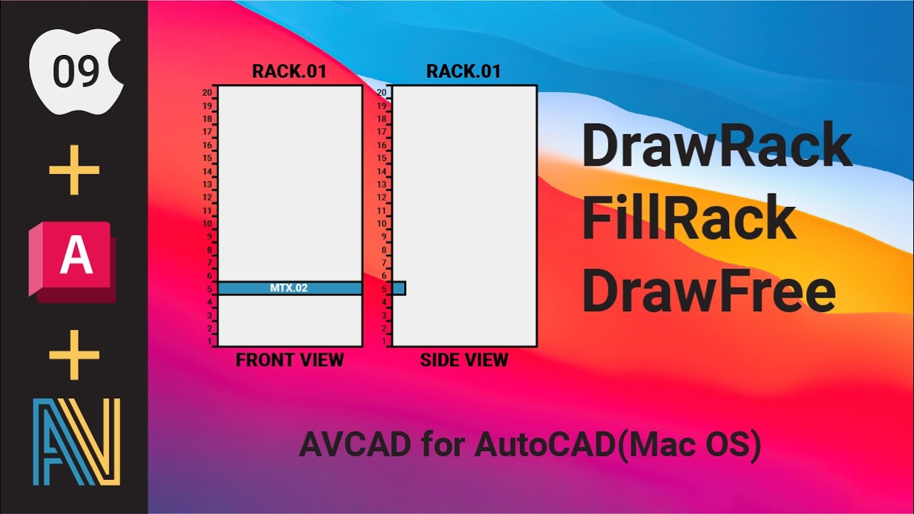 AVCAD - AVCAD for AutoCAD(Mac OS) - DrawRack FillRack DrawFree - YouTube