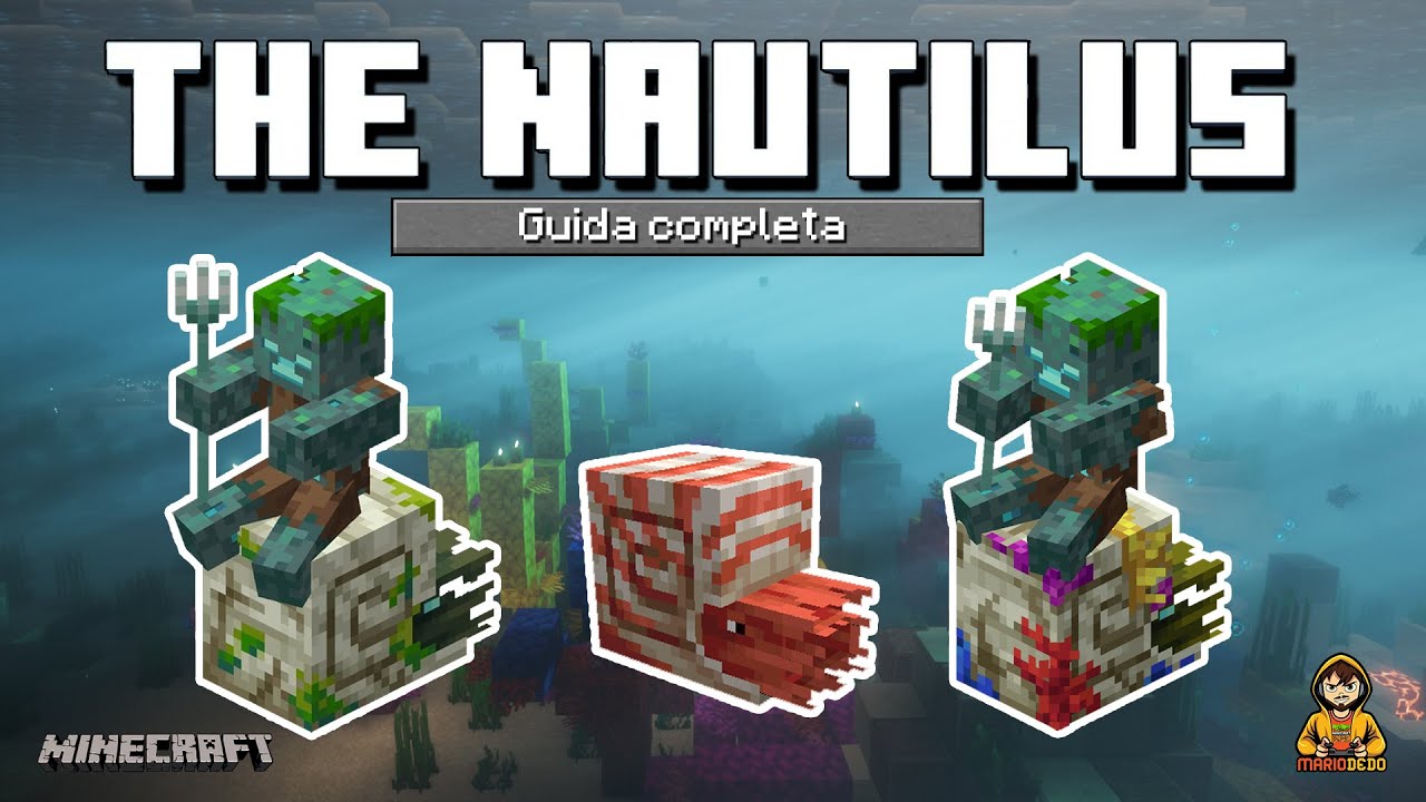 Nautilus Minecraft guida 🐚 📖 Baby Nautilus Minecraft Nautilus Zombie e ...