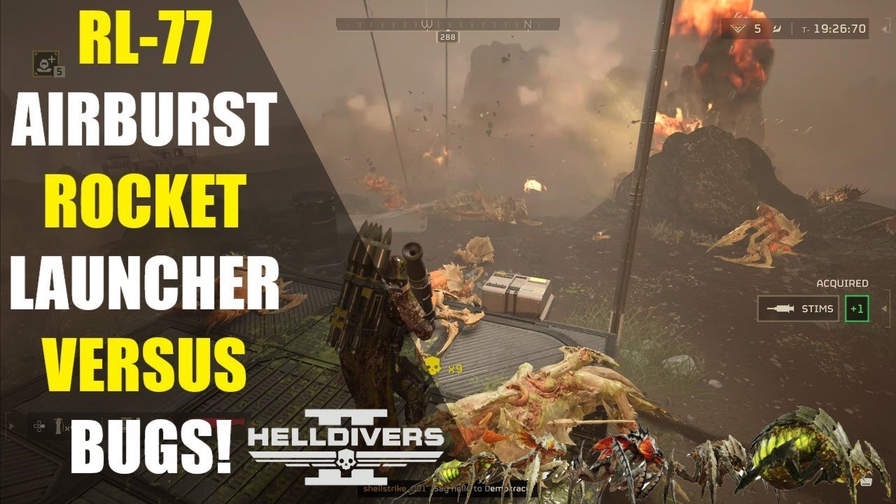 Helldivers 2 - Bugs Versus RL77 Airburst Rocket Launcher! - PS5 4K HDR - YouTube