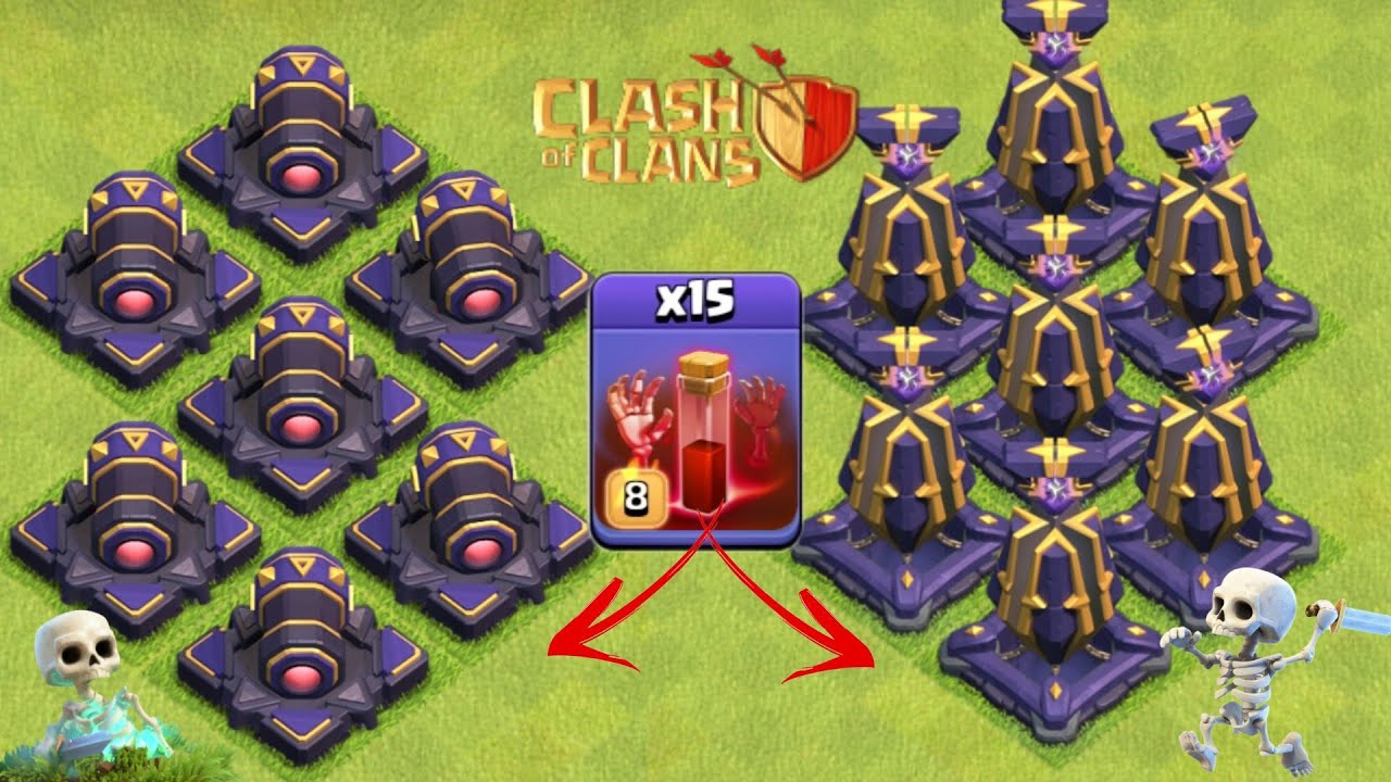 Max Skelton spell vs Every max defense attack experiment - YouTube