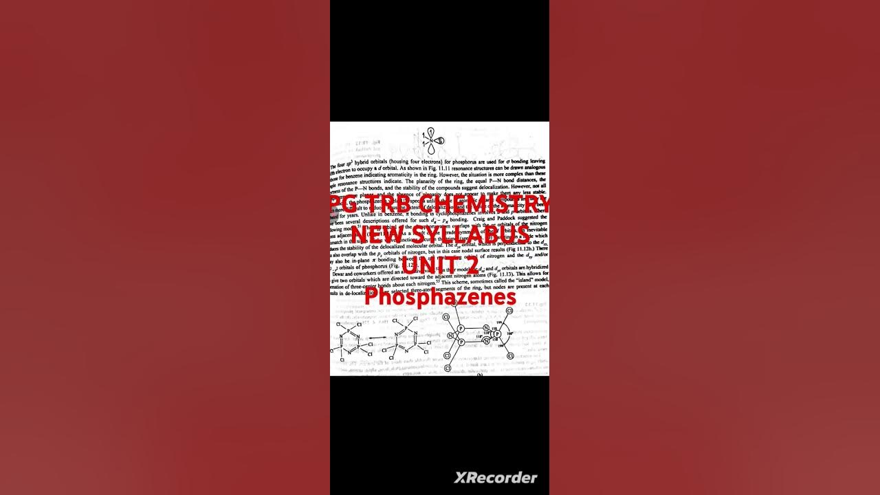 PG TRB CHEMISTRY NEE SYLLABUS UNIT 3 Phosphazenes - YouTube PG TRB CHEMISTRY NEE SYLLABUS UNIT 3 Phosphazenes - YouTube