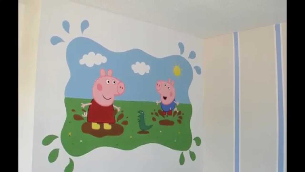 Peppa Pig Muddy Puddles Mural Time Lapse - YouTube