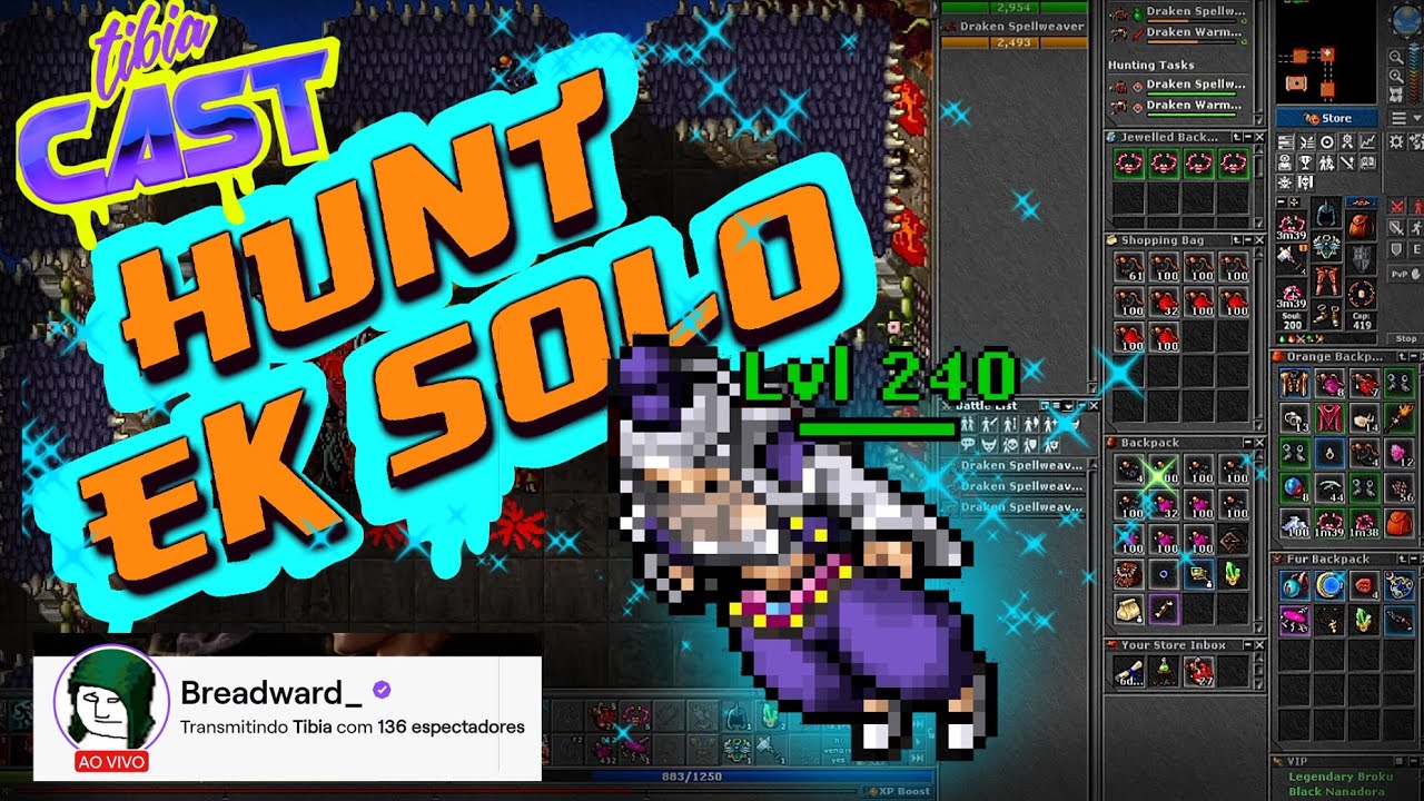 ek lvl 240 na hunt solo 🔥🔥 #tibia #tibiacast - YouTube