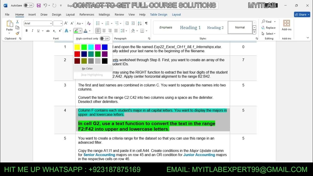 Exp19_Excel_Ch11_ML1_Internships | 100% Excel Chapter 11 Mid Level 1 - Internships | Internships ...