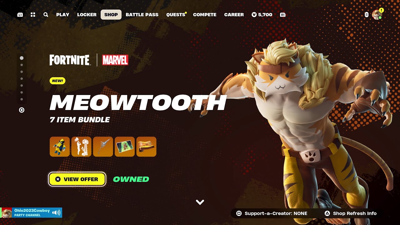 Fortnite "MEOW TOOTH" ITEM SHOP!!!!!! - YouTube