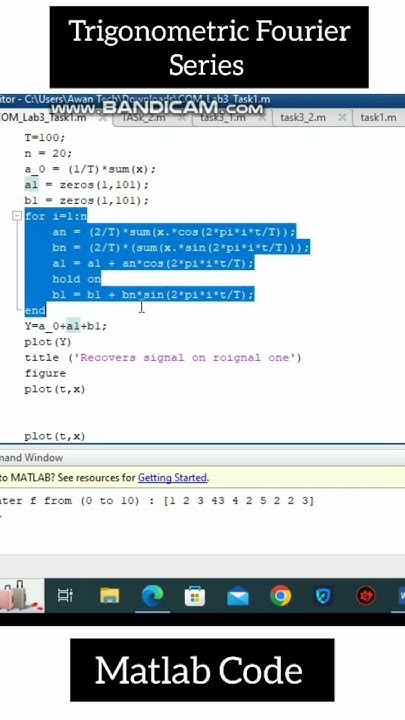 Trigonometric Fourier Series Matlab Code - YouTube