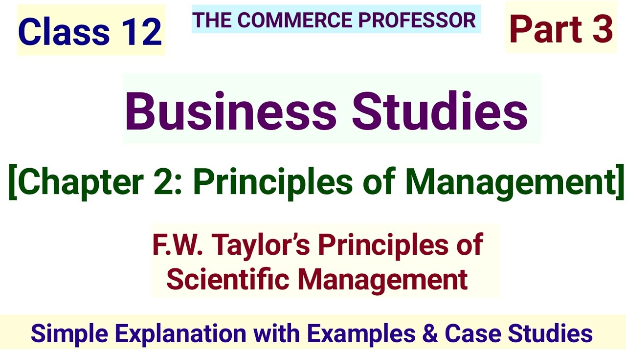 F.W. Taylor Principles Explained with Case Studies | Business Studies ...