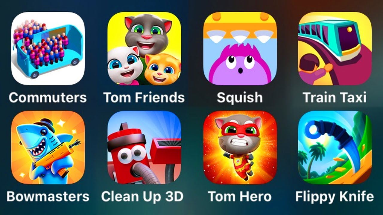 Commuters, Tom Friends, Squish, Train Taxi, Bowmasters, Clean Up 3D ...