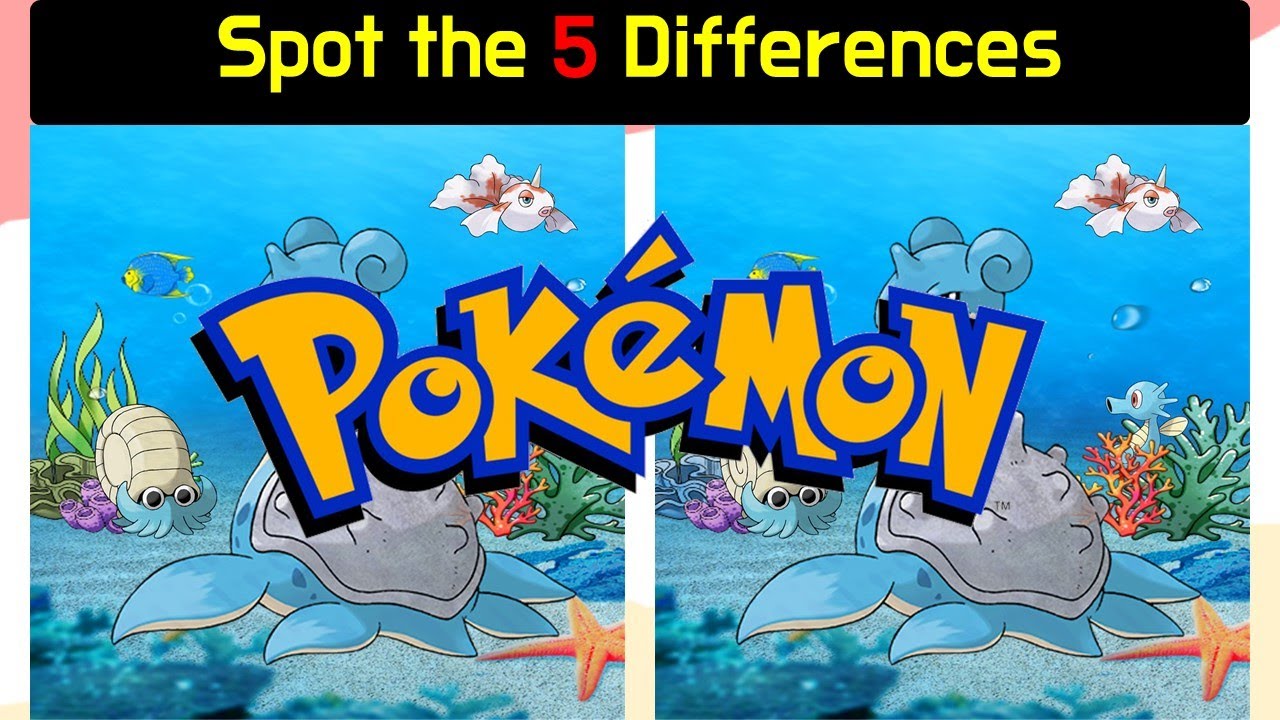 Pokemon Spot the 5 differences Ep.01 - YouTube