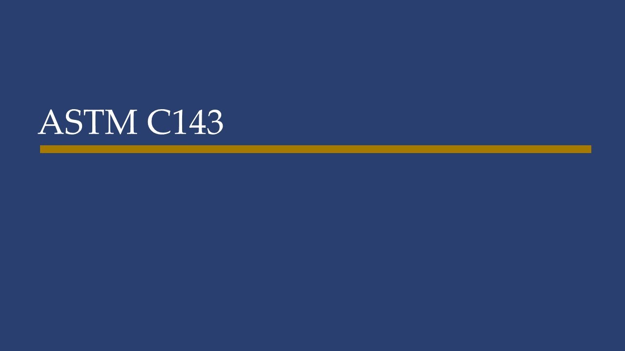ASTM C143 - YouTube