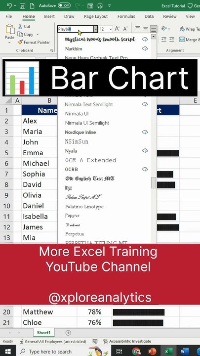 Bar Chart In Cell Youtube Excelworld Motivation Excel Freshers Shortvideo Shorts