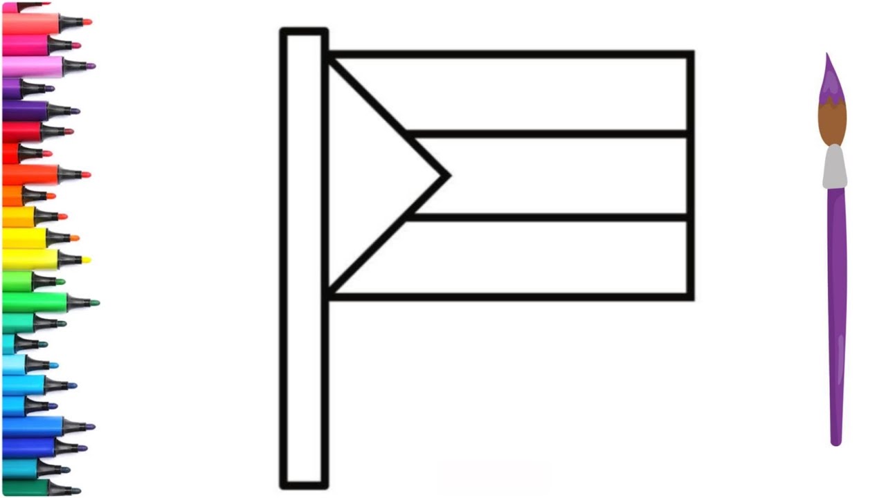 Palestine flag drawing / Palestine flag drawing and painting 🖌️🎨 / how ...