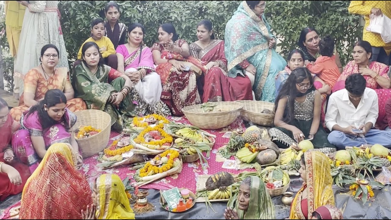 Chhat Pooja Celebration in Evening - YouTube