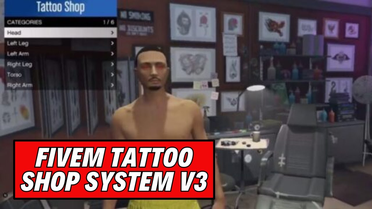 Fivem Tattoo Shop System V3 - Fivem Scripts - YouTube