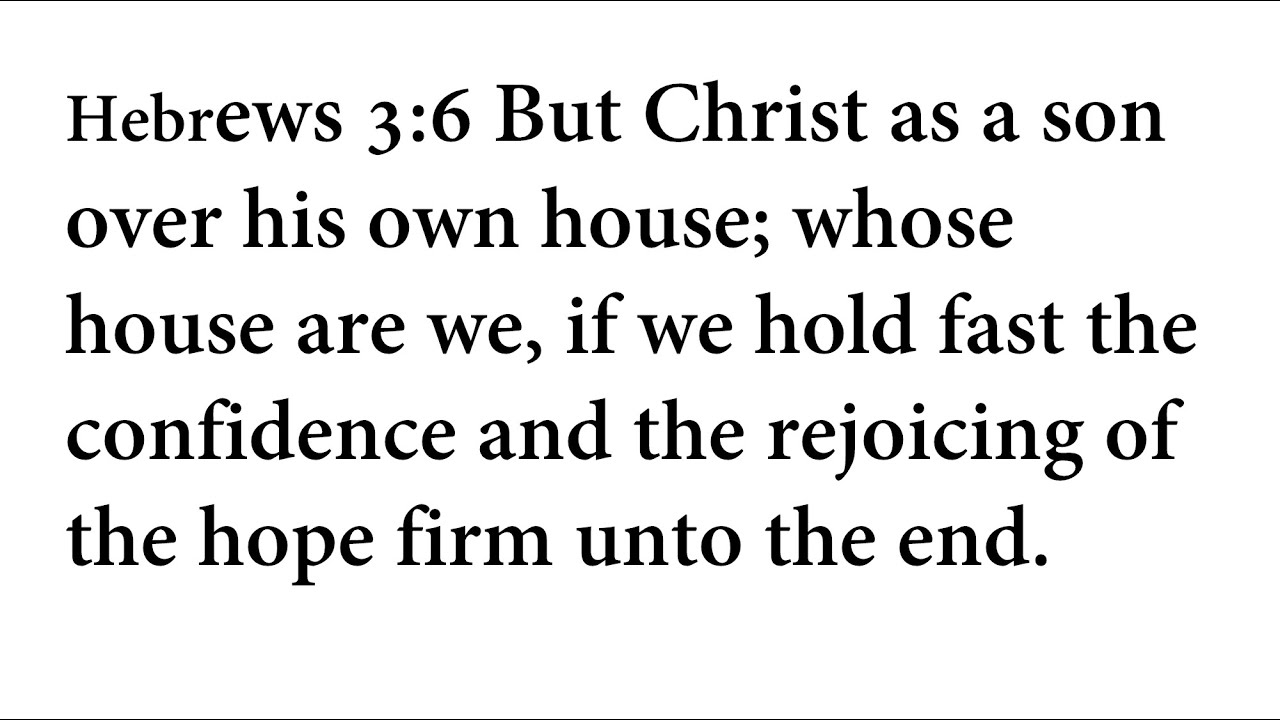 if we hold fast the confidence and the rejoicing of the hope firm unto ...