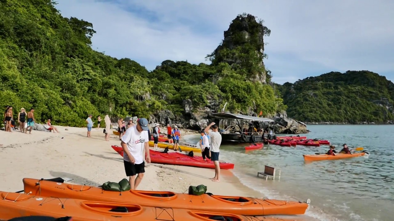 Ha Long Bay Excursions: Kayaking, Caves And A Dream Beach - YouTube
