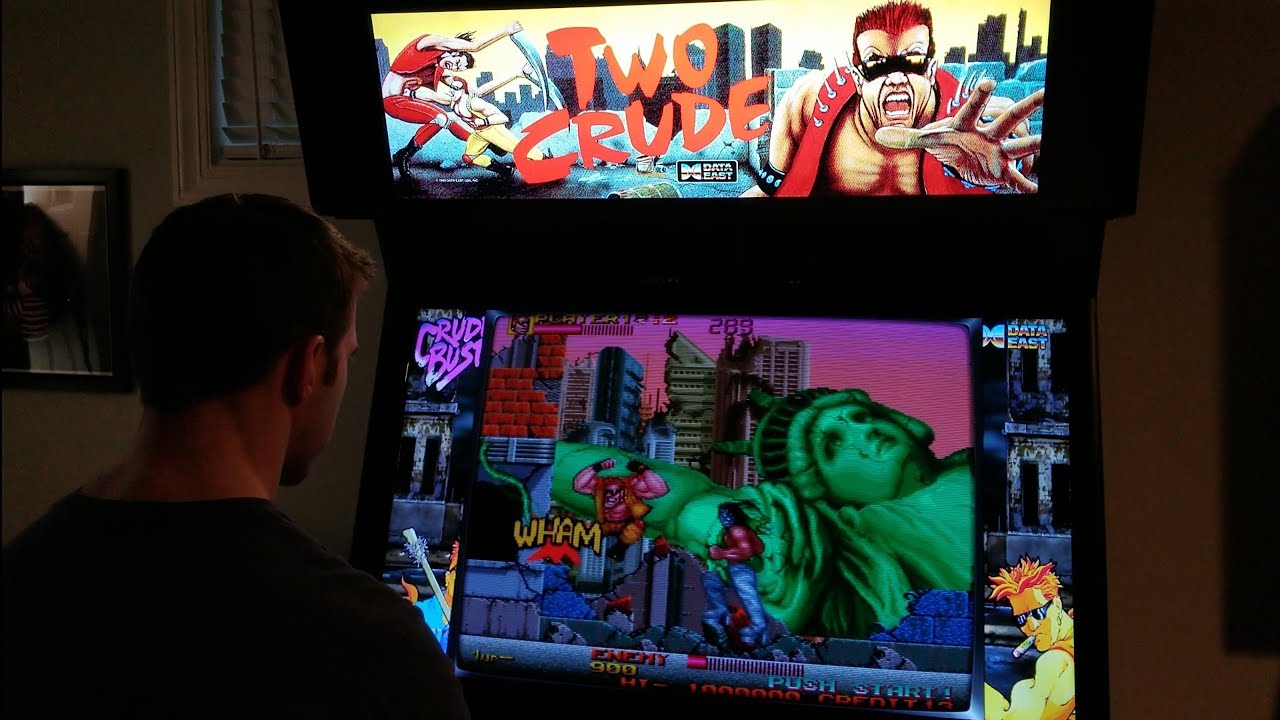 Two Crude Arcade Cabinet MAME Playthrough w/ Hypermarquee - YouTube