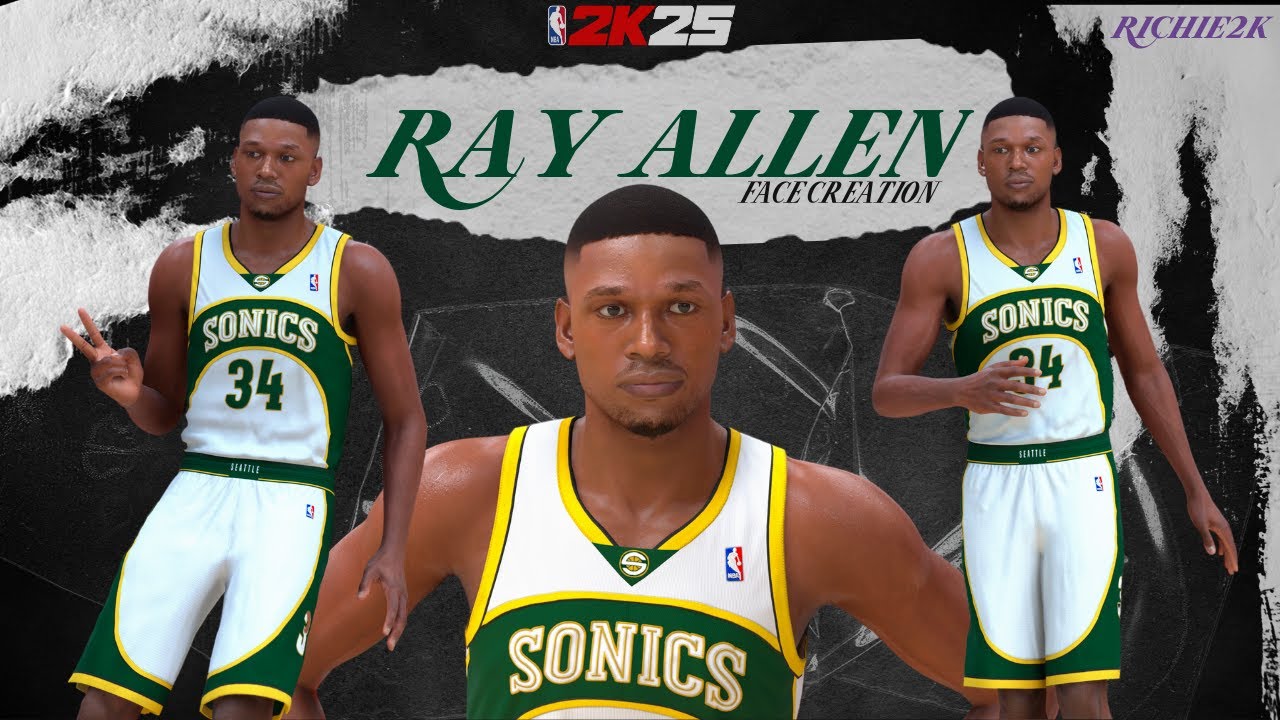 Ray Allen Face Creation NBA 2K25 - YouTube