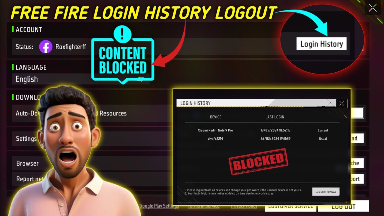 Free Fire Login History | How To Free Fire Login History | Login ...