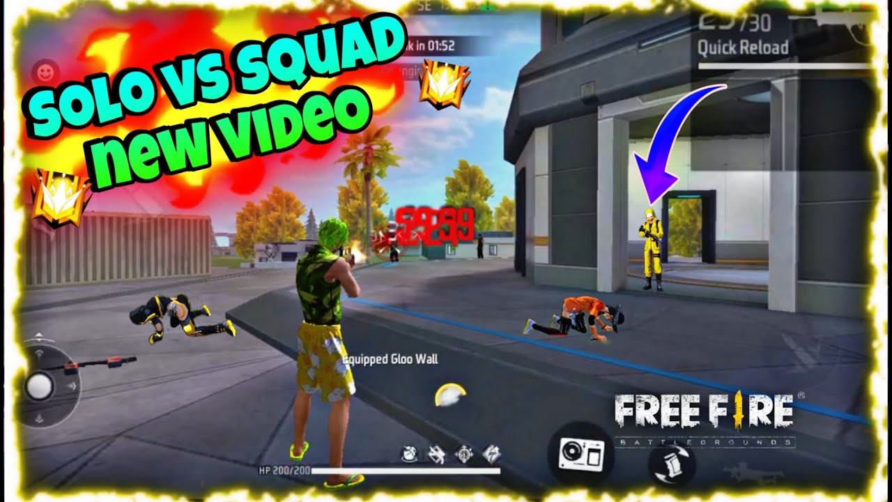Free fire solo vs squad new video 😱 - YouTube