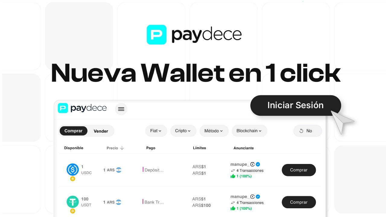 ¡Nueva función en Paydece! Operá con solo tu email y sin conectar tu billetera - YouTube
