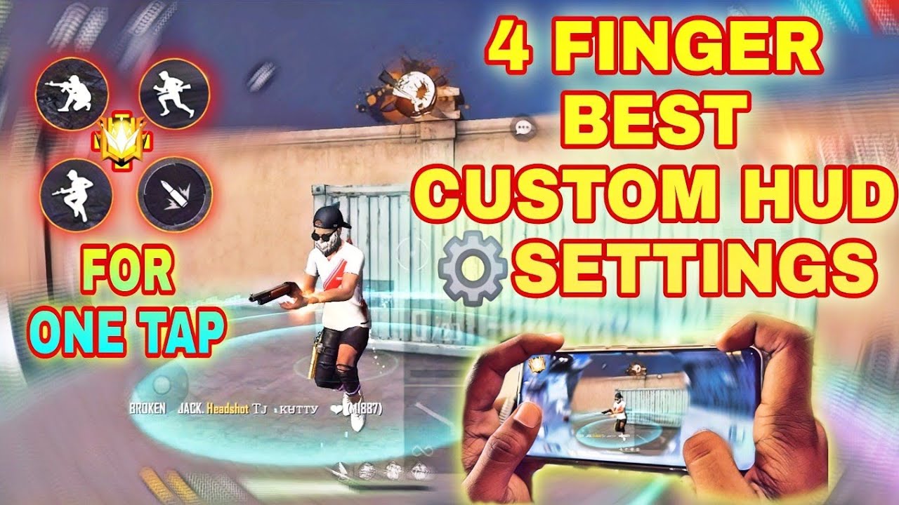 Best 4 Finger Custom HUD &⚙️Settings For One Tap Headshot Free Fire Max ...