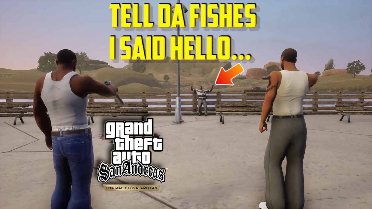 GTA SAN ANDREAS DEFINITIVE EDITION | LEFT T-BONE & RYDER FLOATING IN DA ...