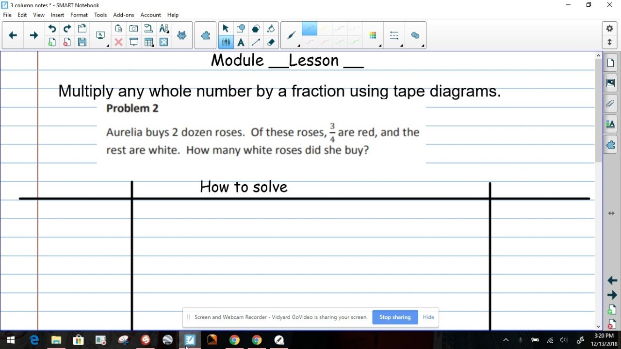 M4L7 Multiply any whole number by a fraction using tape diagrams part 2 ...