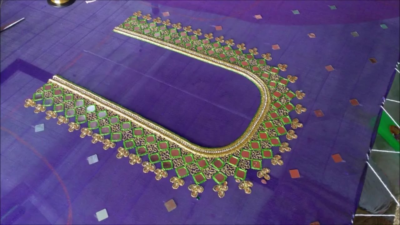 mirror work tutorial for beginners,hand embroidery designs,easy maggam ...