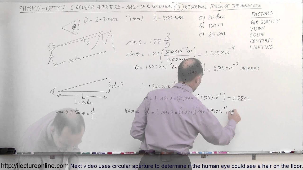 Physics - Optics: Circular Aperture - Angle of Resolution (3 of 6 ...