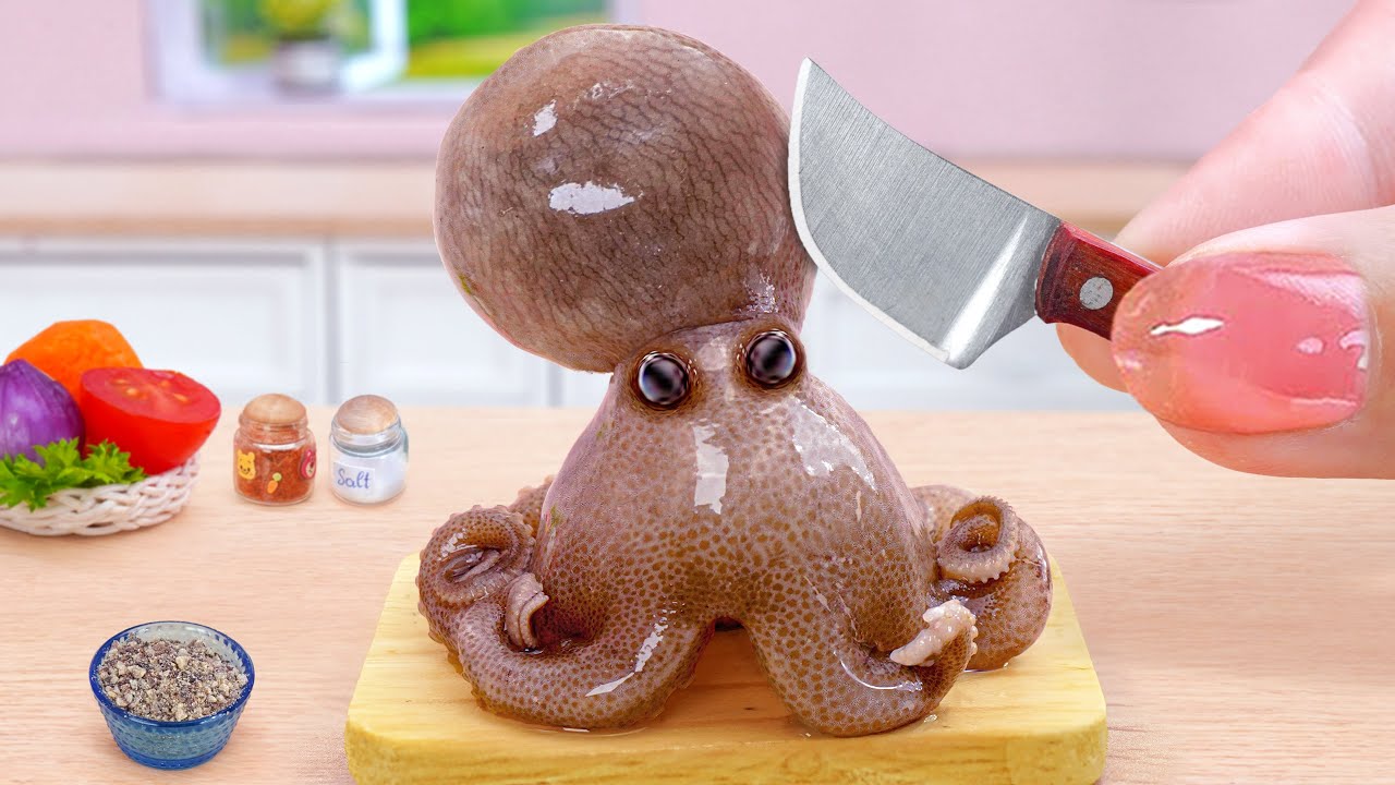 Best Of Seafood Recipe 😘 Spicy Miniature Korean Octopus Stir Fried Hot ...