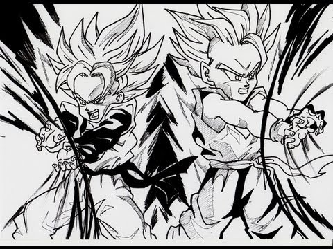 No.502 HOW TO DRAW GOTEN AND TRUNKS 孫悟天 トランクス - YouTube