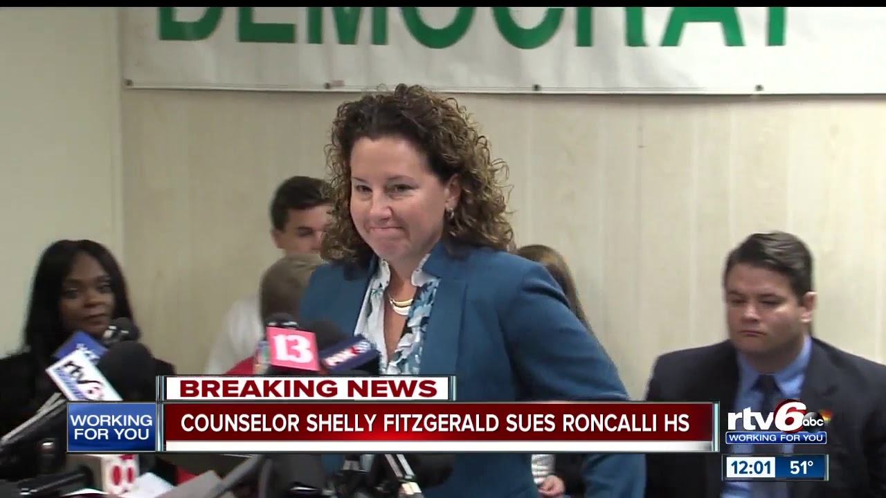 Counselor Shelly Fitzgerald sues Roncalli High School - YouTube