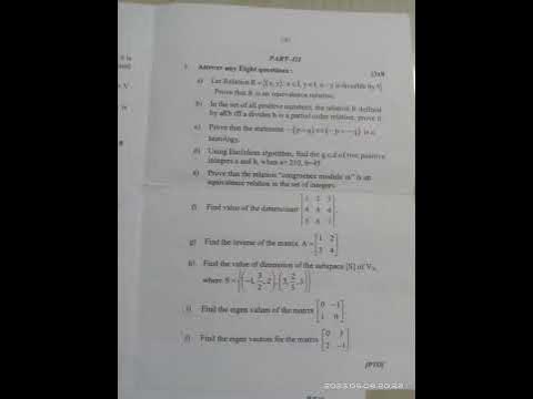 bsc 3rd semester math ge A2 previous year question paper utkal University - YouTube