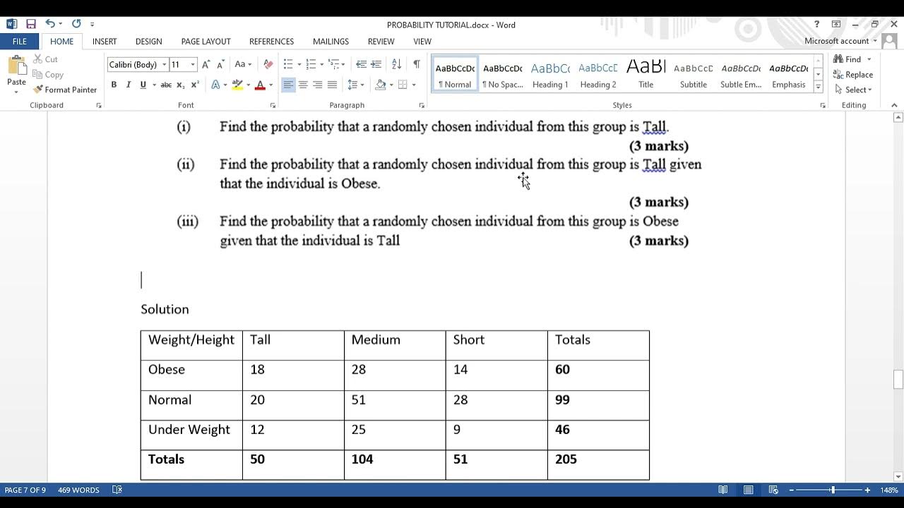 PROBABILITY CONTINGENCY TABLES - YouTube