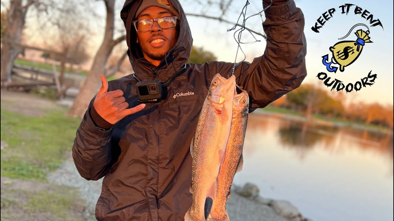 Catching Stocked Rainbow Trout In Local Pond - YouTube