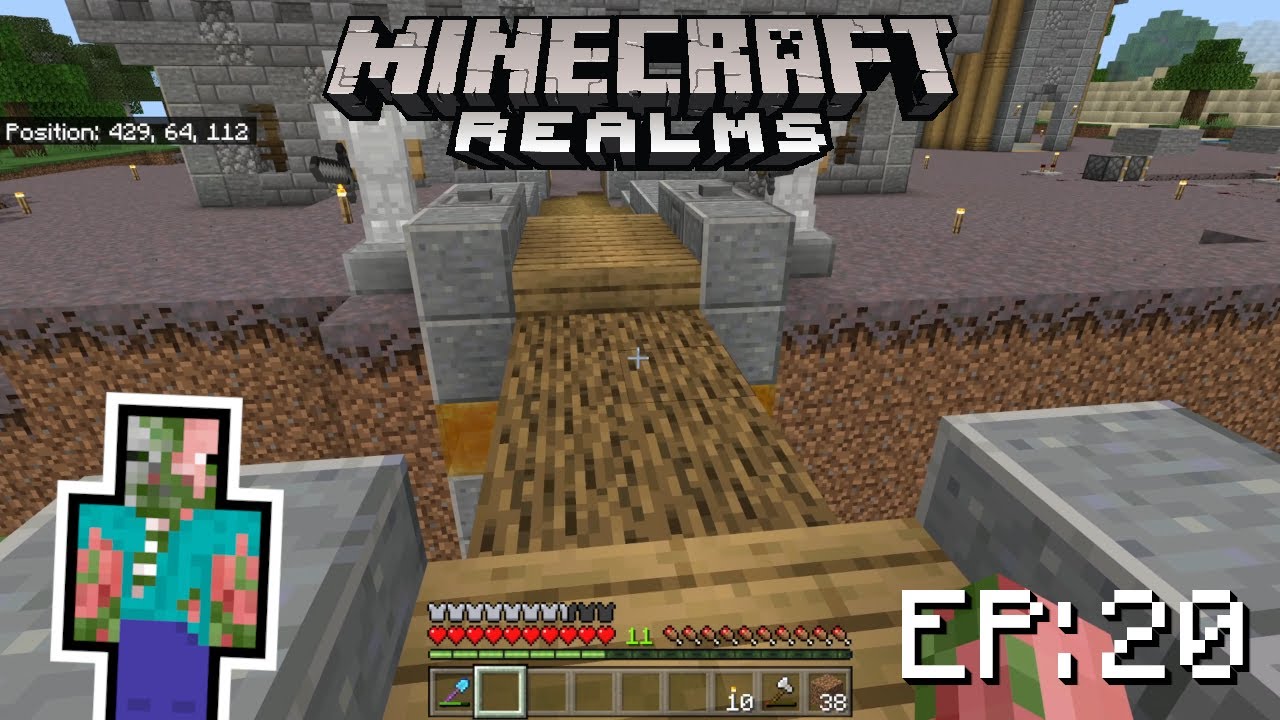 Let's Play Minecraft Realms #20 - Extendable Bridge - YouTube