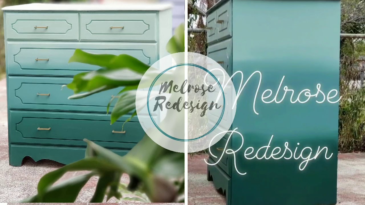 Green Ombre/Dresser/Hand Painted/Before and After/Melrose Redesign ...