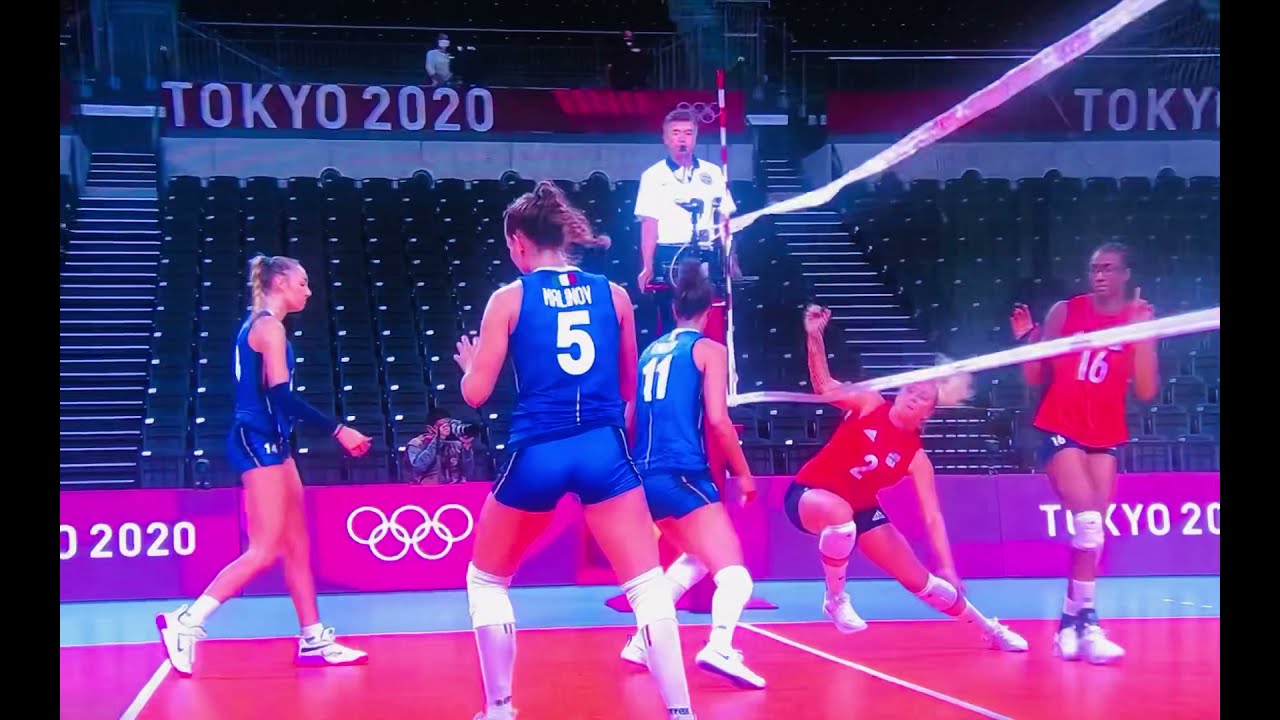 Painful Foot injury to Jordan Poulter Team USA Women’s Volleybal - YouTube