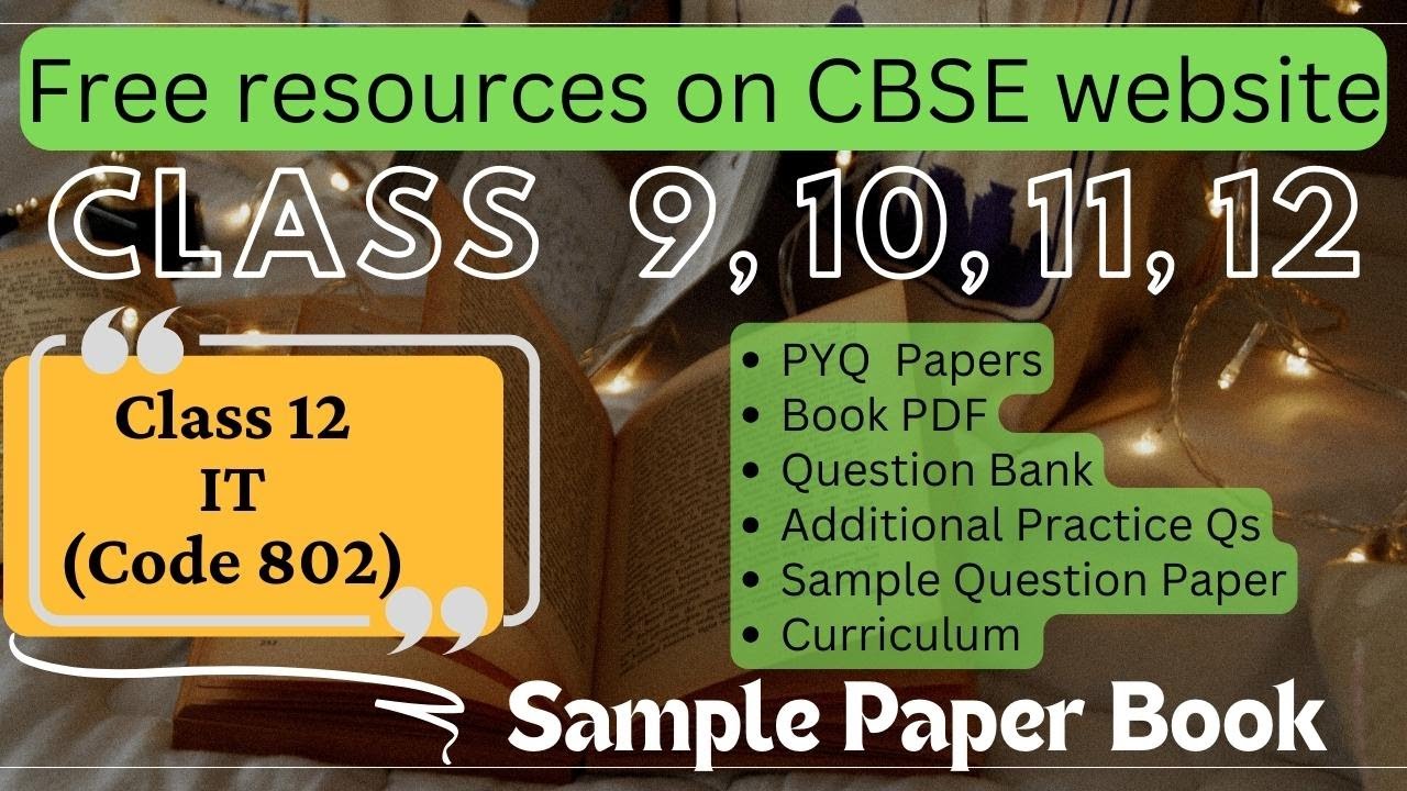 Free resources | Class 11 & Class 12 | CBSE Website - PYQ , Book PDF ...