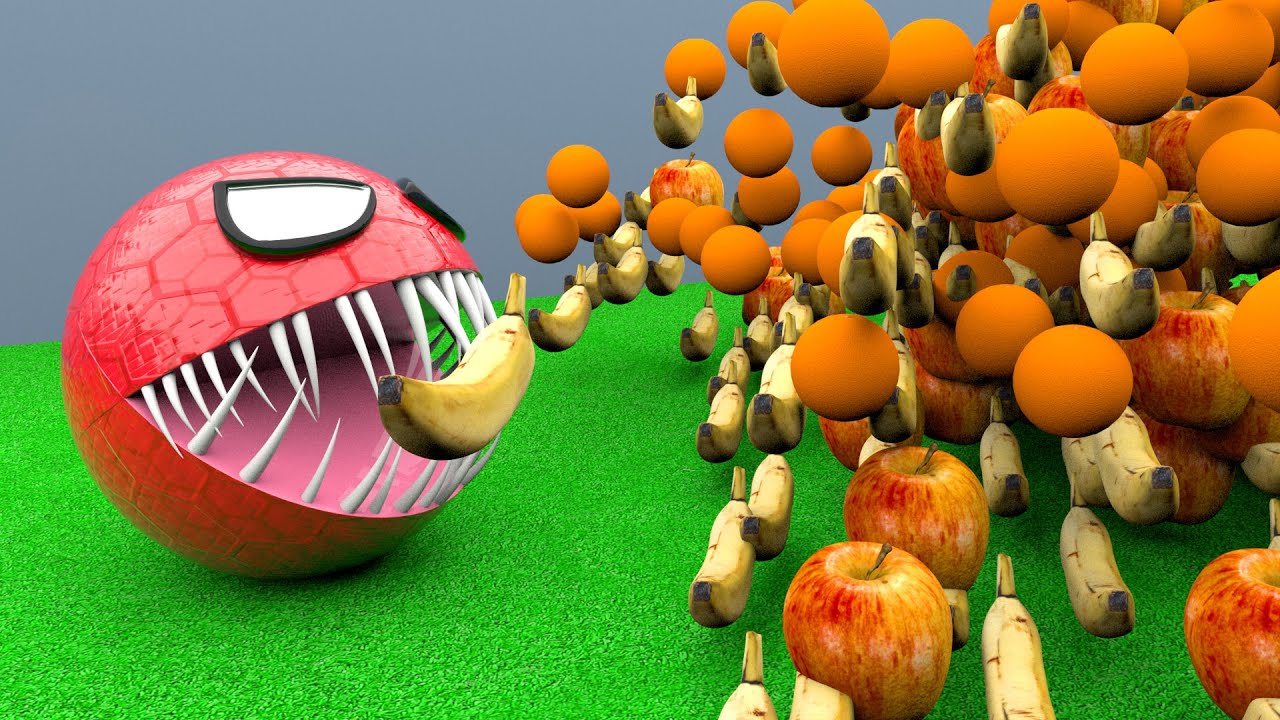 Pacman eats 1 Milions Fruit - YouTube