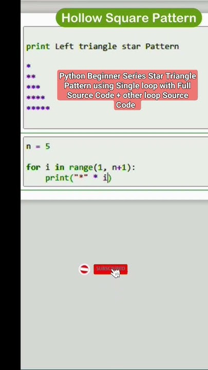 Python Star Triangle with Single Loop|| Python Beginner Series with Source Code # Python ...