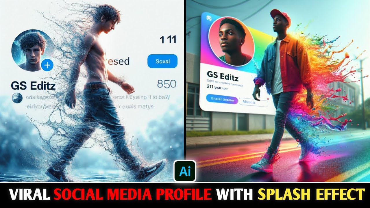 Viral Ai Social Media Profile With Splash Effect Photo Editing | Ai ...