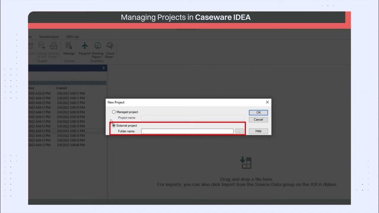 Getting started with Caseware IDEA - Managing Projects - YouTube